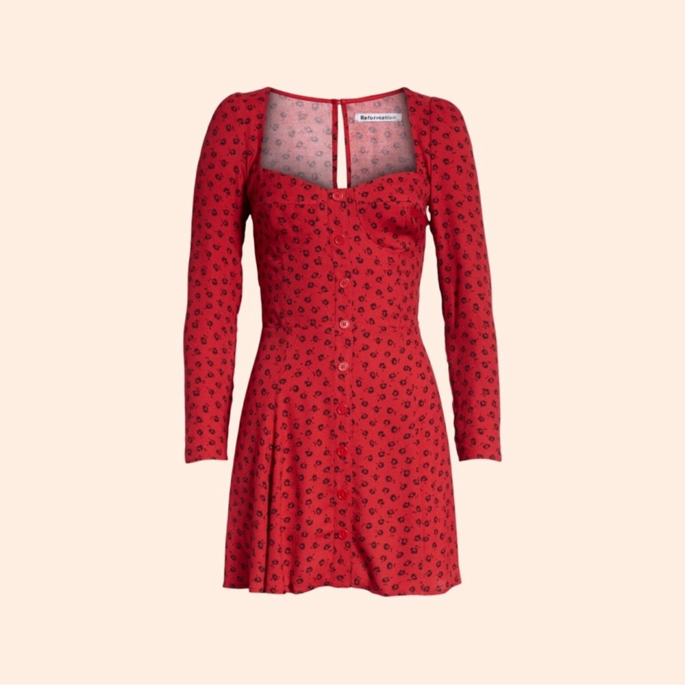 Reformation Milla Dress In Tamara - Gem